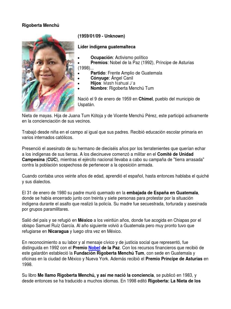 Rigoberta Menchú | PDF
