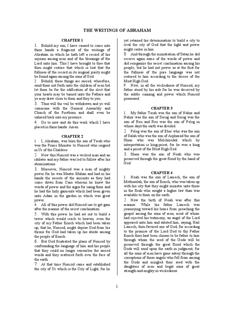 The Writings of Abraham | PDF | Noah | Ham (Son Of Noah)