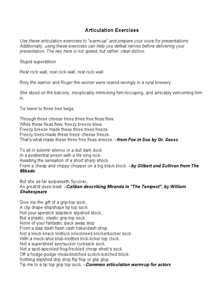 Warming Up the Voice: Articulation and Muscle Relaxation Exercises to ...