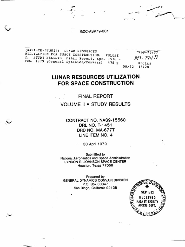 1979 Lunar Resources Utilization Vol2 | PDF | Moon | Rocket
