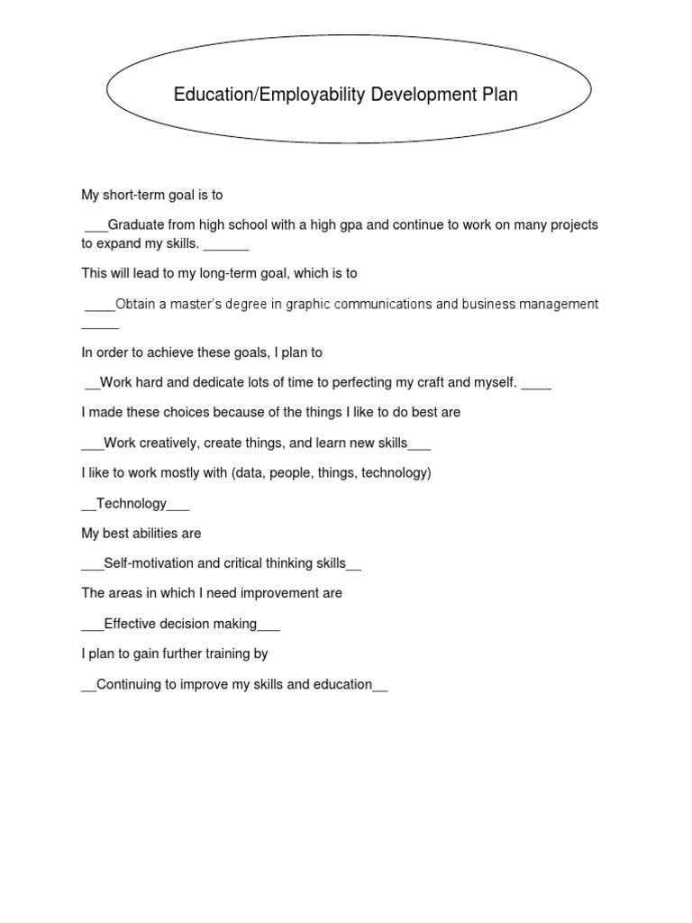 Education and Employability Goals Plan | PDF | Career & Growth