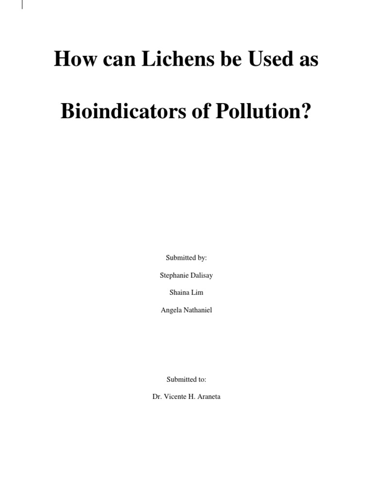 Lichens - Bioindicators of Pollution | PDF | Atmosphere Of Earth ...