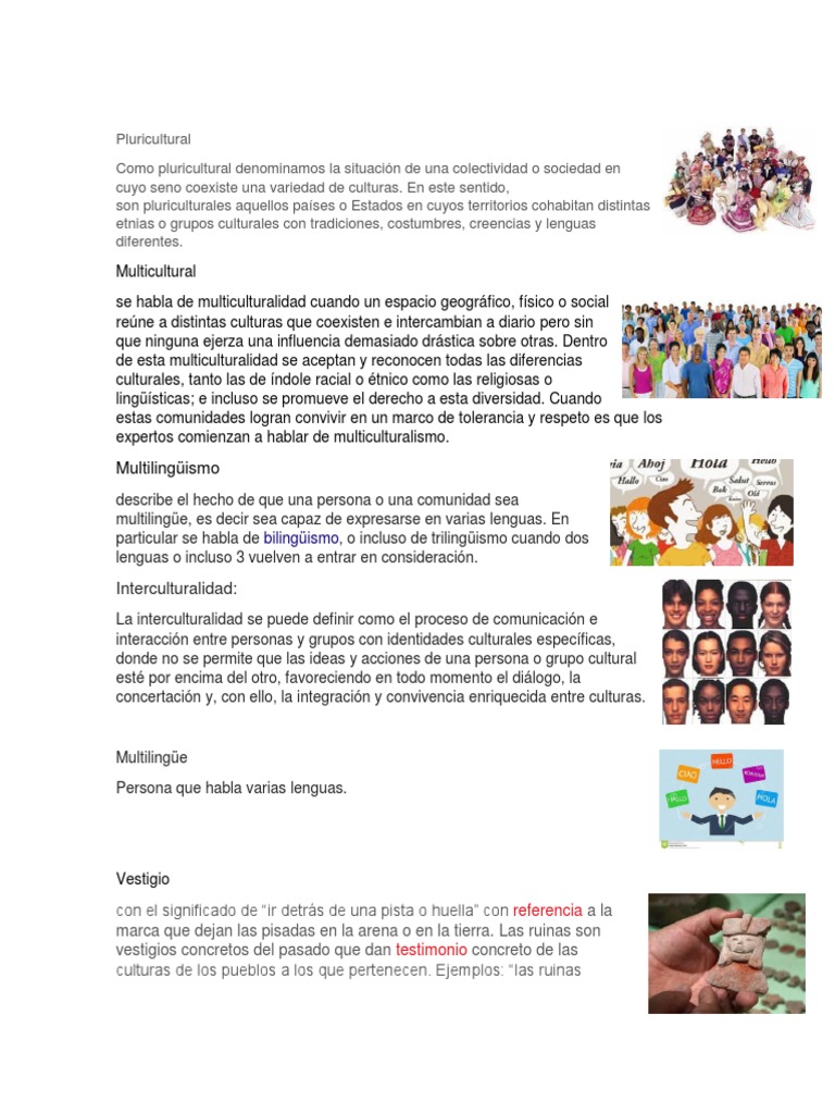 Pluricultural, Multiculturalidad, Multilinguismo, Interculturalidad ...
