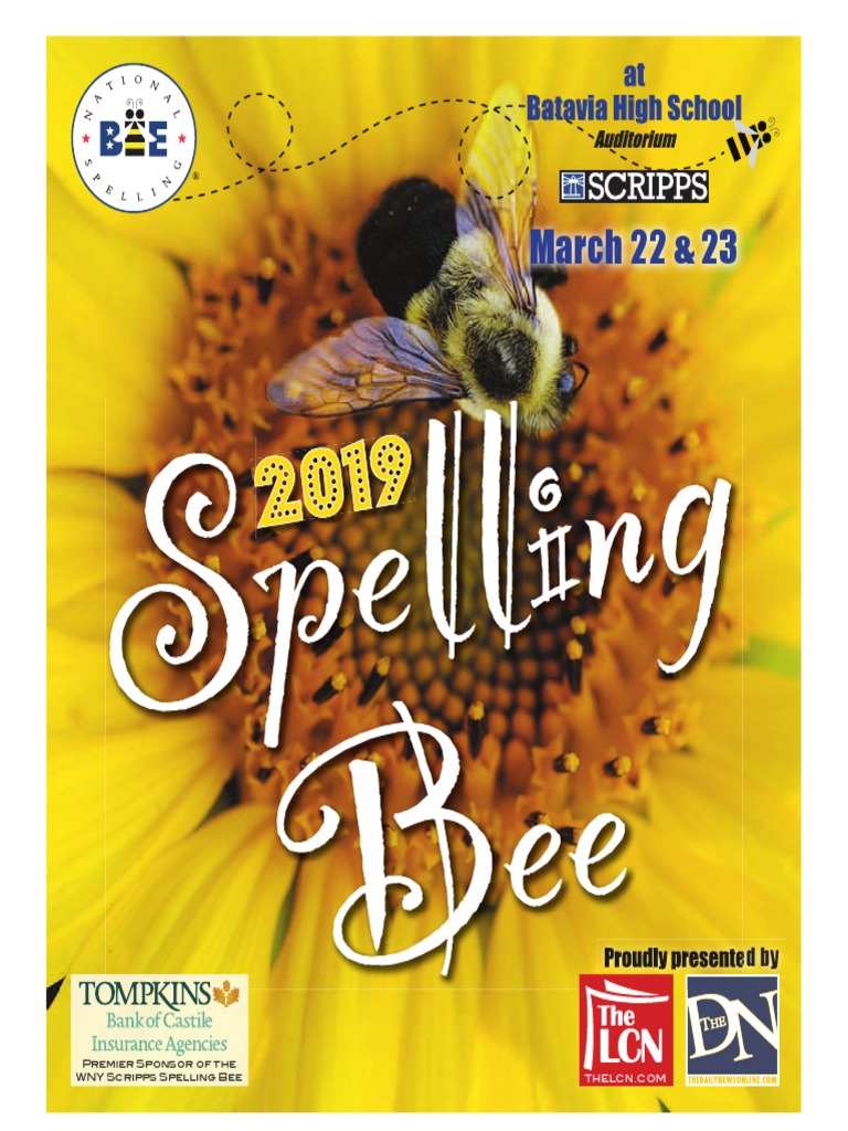 2019 Regional Spelling Bee Program | PDF | Spelling