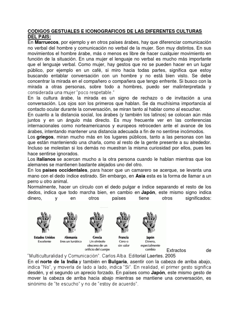 Codigos Gestuales e Iconograficos de Las Diferentes Culturas Del Pais ...