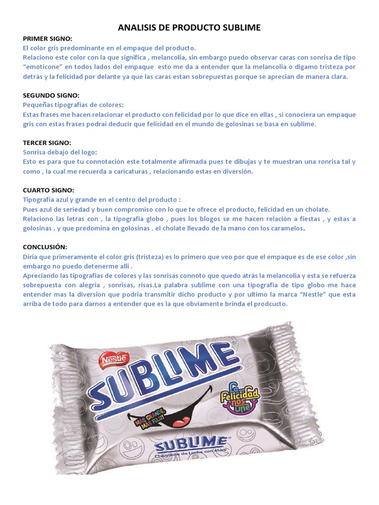 Analisis de Producto Sublime | PDF