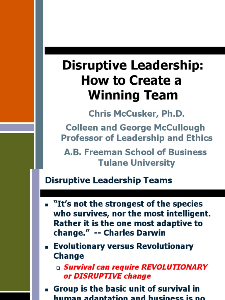Disruptive Leadership | PDF | Optimism | Leadership