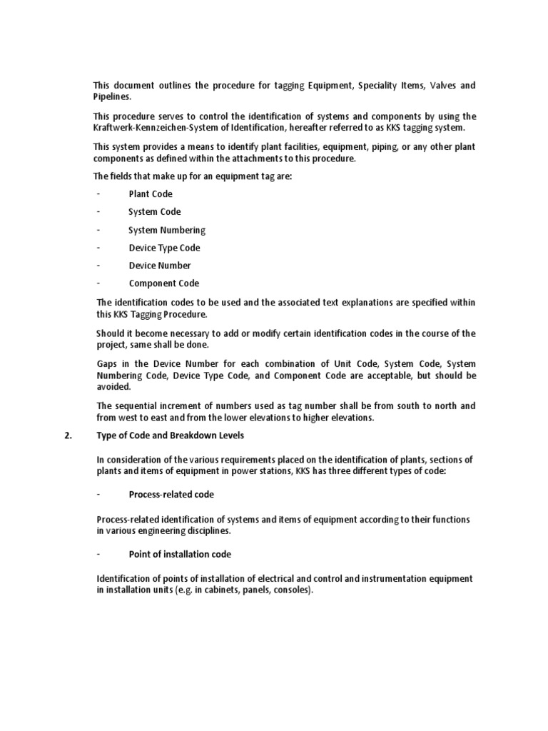 KKS Plant Tagging | PDF | Machines | Pipe (Fluid Conveyance)