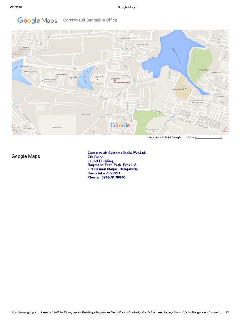 CommVault Bangalore Office Location | PDF