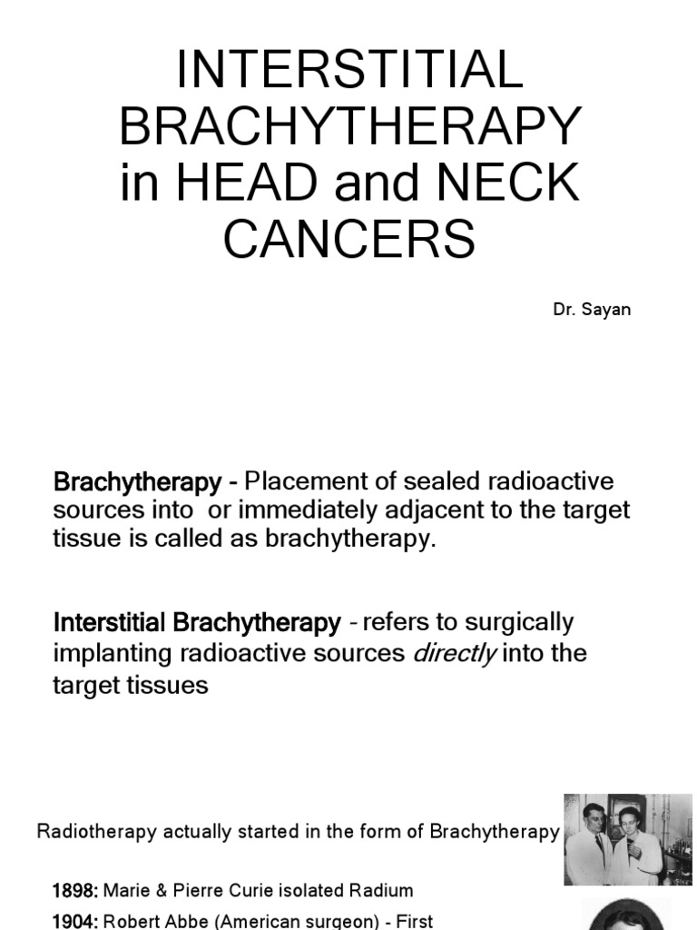HN Interstitial Brachy | Download Free PDF | Radiation Therapy ...