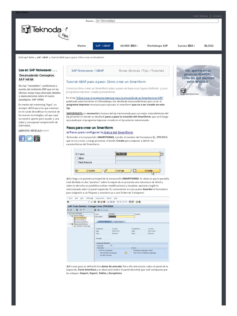Manual Crear Smartforms | PDF | Tabla (base de datos) | Programa de computadora