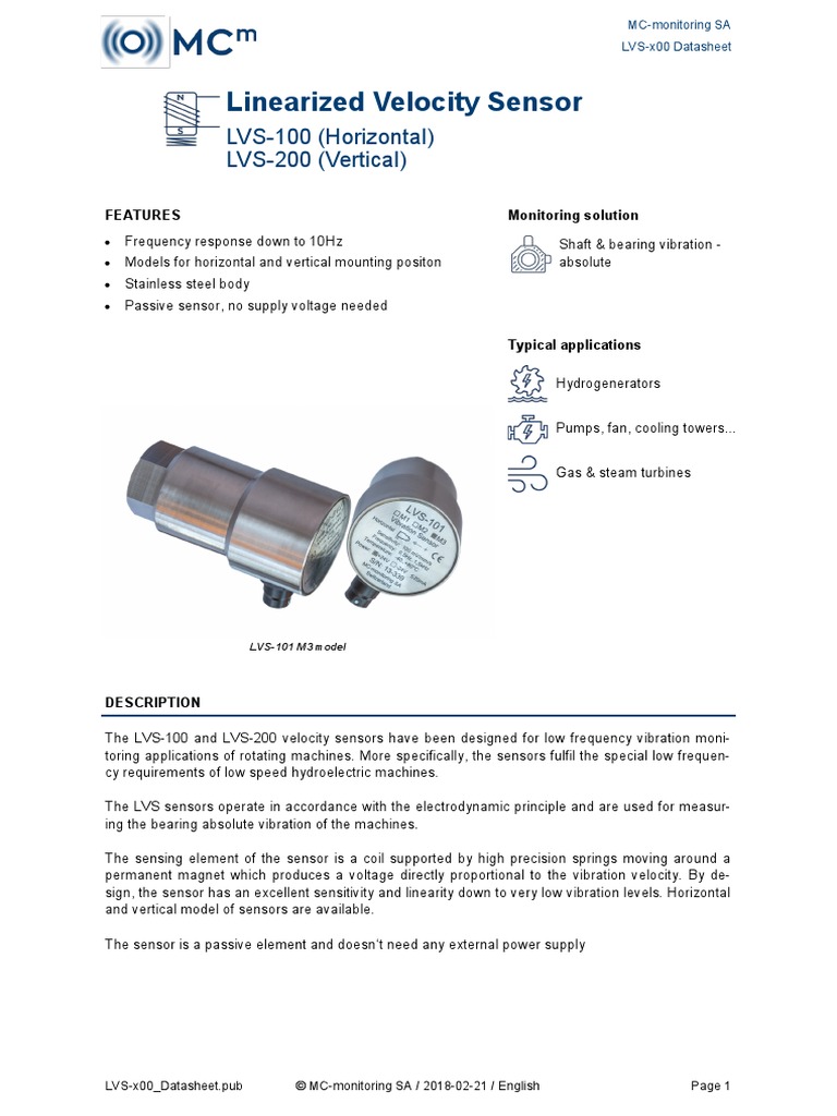 LVS x00 Datasheet | PDF | Sensor | Machines