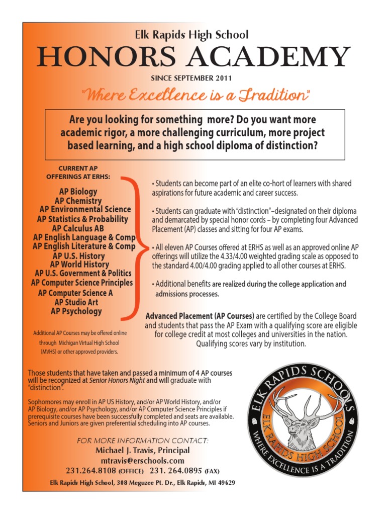 Elk Rapids High AP Honors Program | PDF | Advanced Placement ...