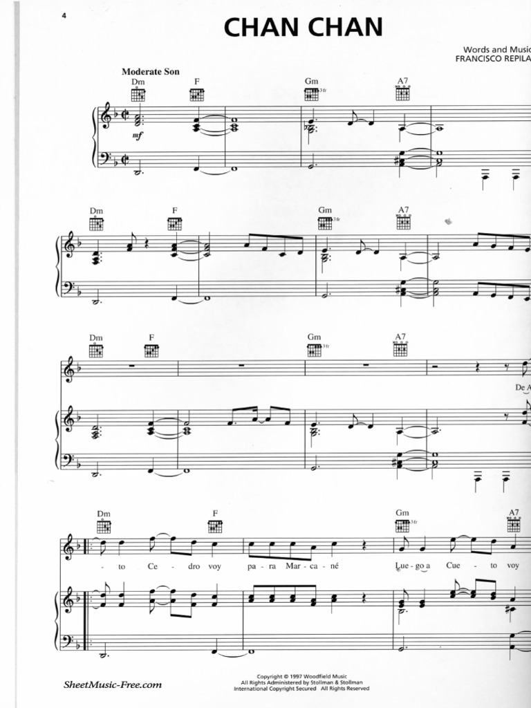 Chan Chan Sheet Music Buena Vista Social Club PDF | PDF