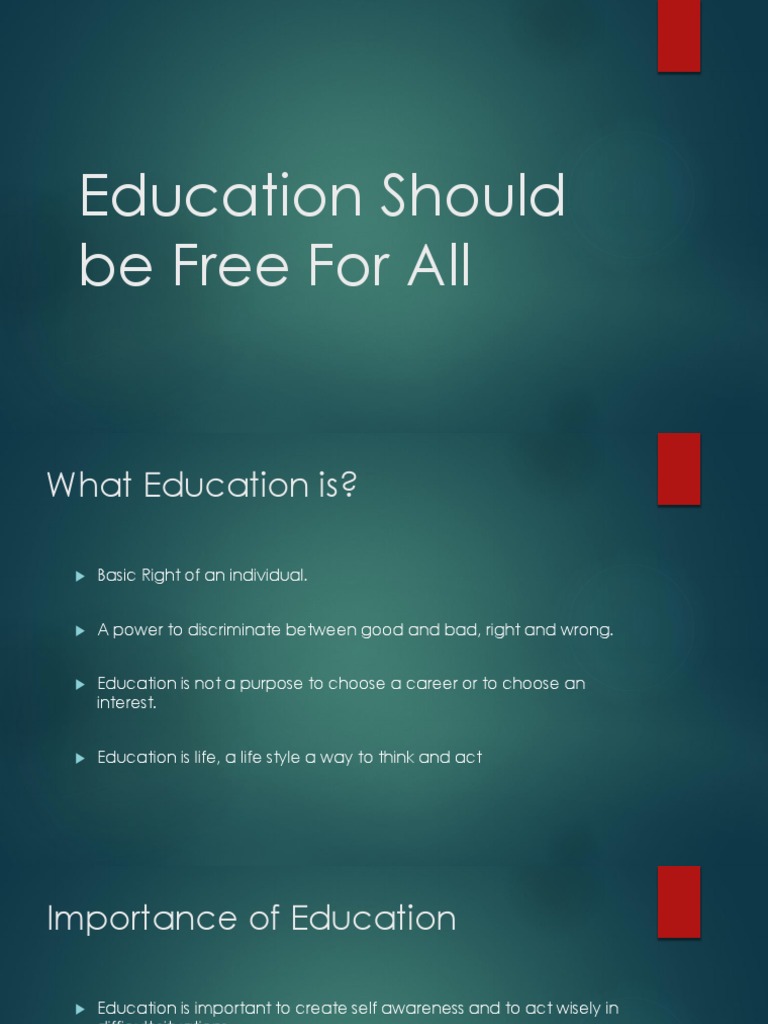 Why Education Should Be Free For All | PDF