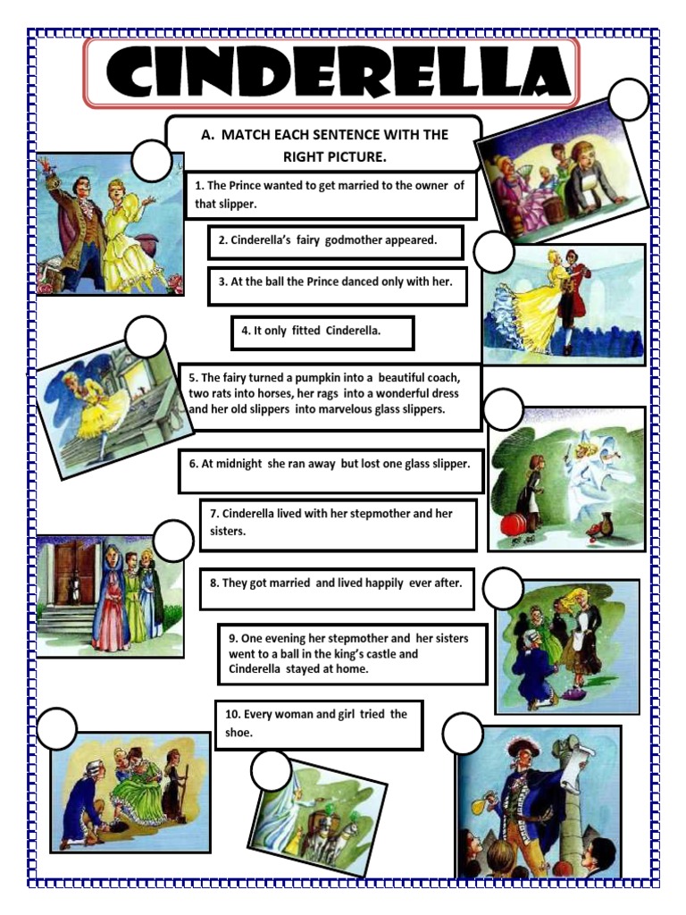 A. Match Each Sentence With The Right Picture | PDF | Cinderella ...