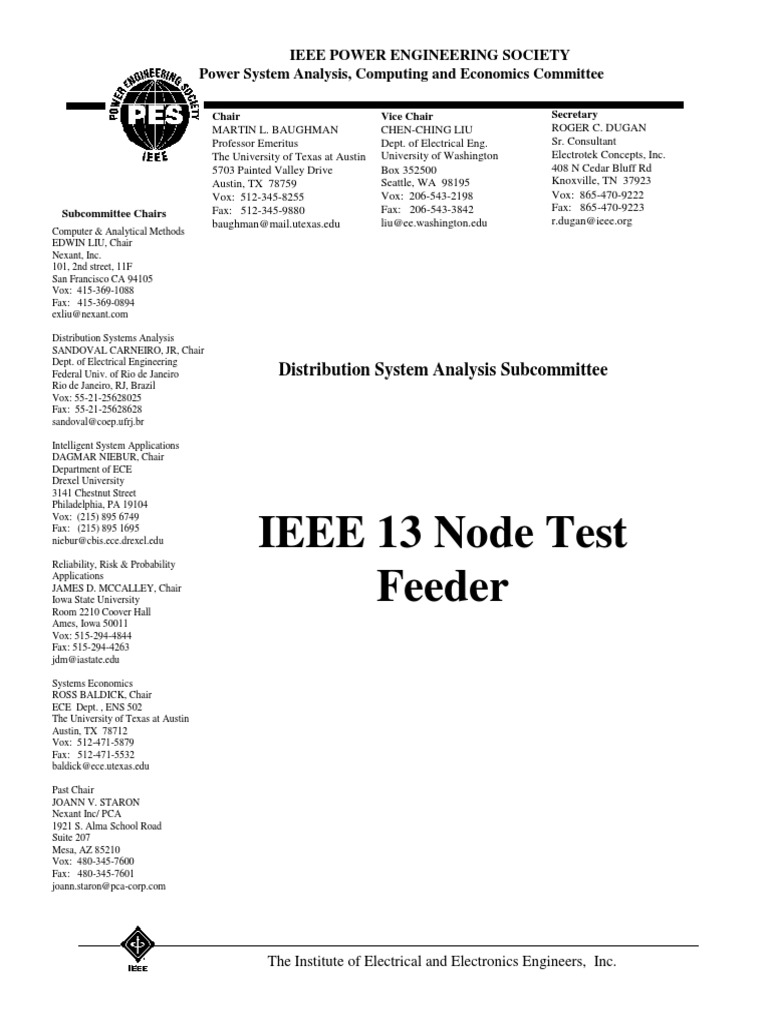 IEEE 13 Node Test Feeder | PDF | Physics | Electricity