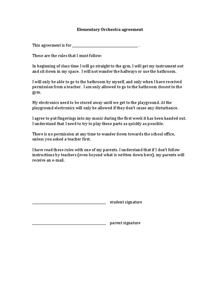 Orchestra Agreement | PDF