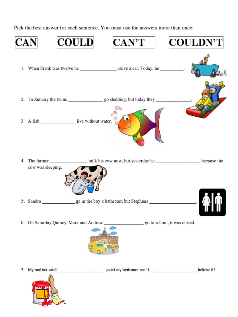 Can Cant Could Couldnt Grammar | PDF | Language Arts & Discipline ...