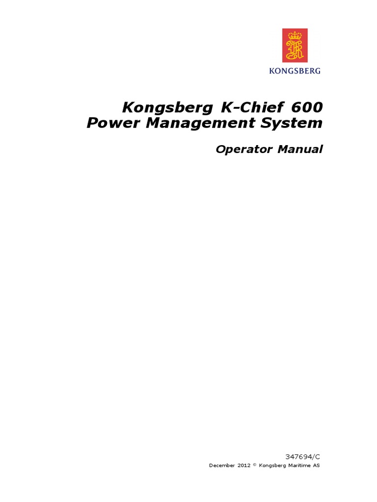 Kongsberg Operator Manual Power Management System | PDF | Electrical ...