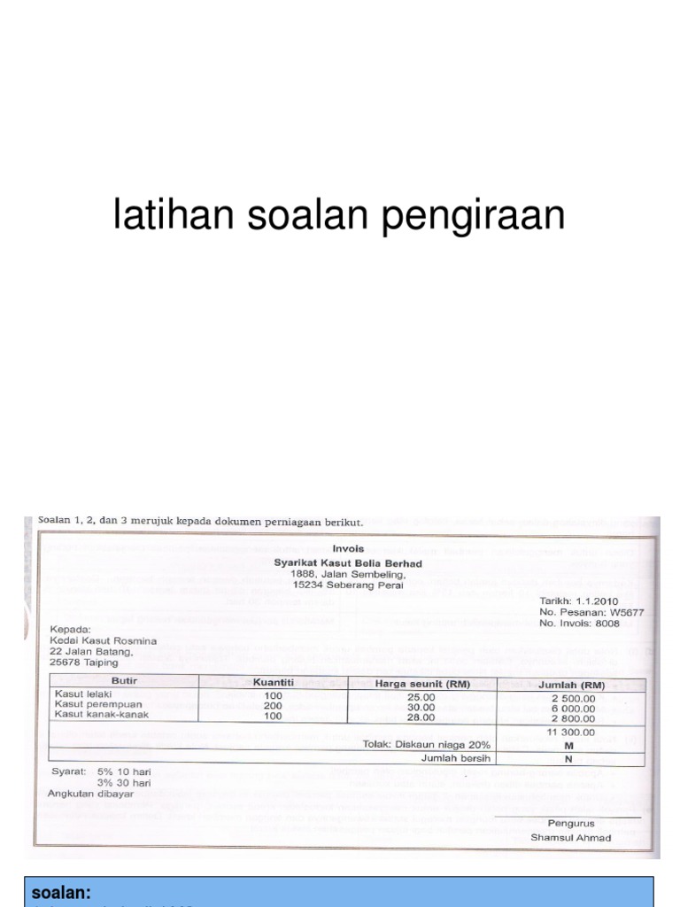 Latihan Soalan Pengiraan | PDF