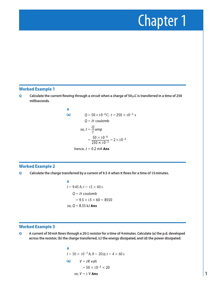 Worked Circuit Analysis Examples: Calculating Current, Charge ...