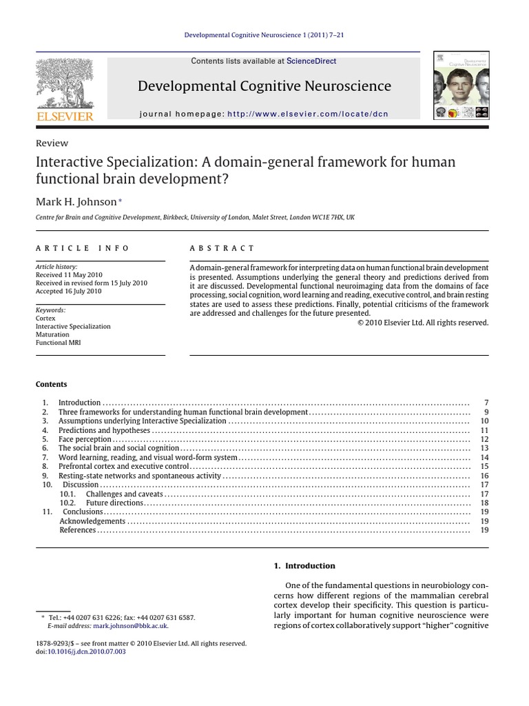 Developmental Cognitive Neuroscience | PDF | Reductionism | Cognitive ...