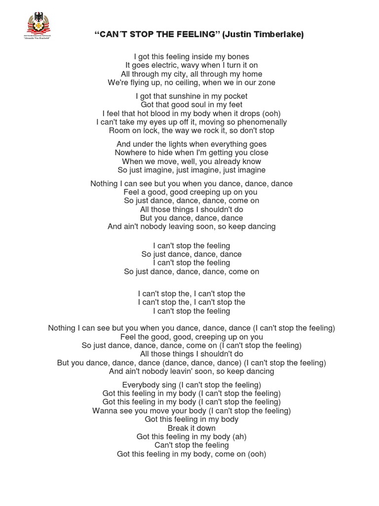 Song Can T Stop The Feeling | PDF | Leisure