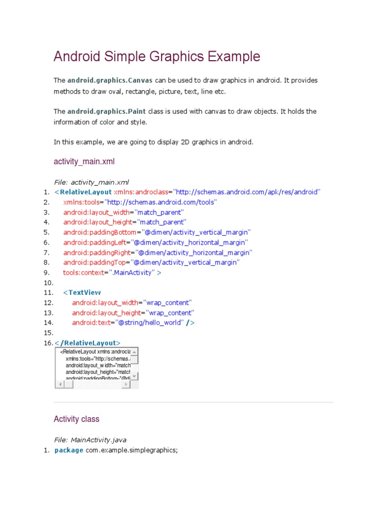 Android Simple Graphics Example | PDF | Graphics | Xml Schema