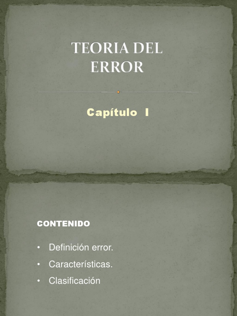 TEORIA DE ERROR (Cap. I) | PDF | Medición | Análisis numérico