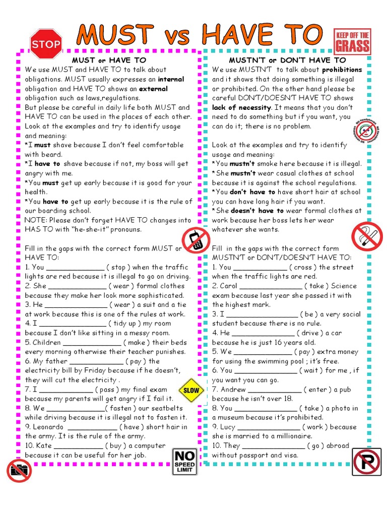 Must vs. Have To | PDF
