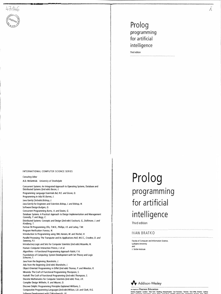 Prolog - Programming For Artificial Intelligence PDF | PDF | Programming Language | Computer ...
