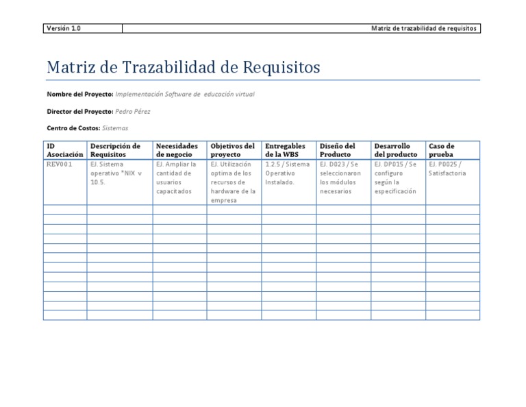 Matriz de Trazabilidad de Requisitos | PDF