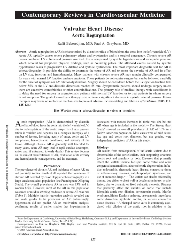 Regurgitasi Aorta | PDF | Circulatory System | Angiology