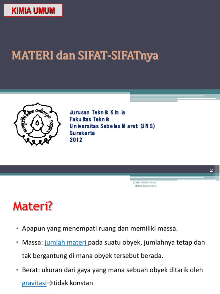 01 Materi Dan Sifat-Sifatnya | PDF