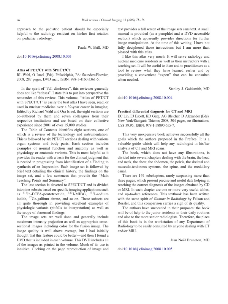 Practical Differential Diagnosis For CT and Mri PDF | PDF | Radiology ...