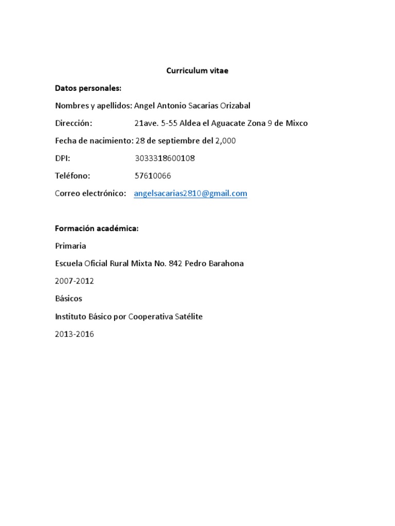 Curriculum Angel | PDF