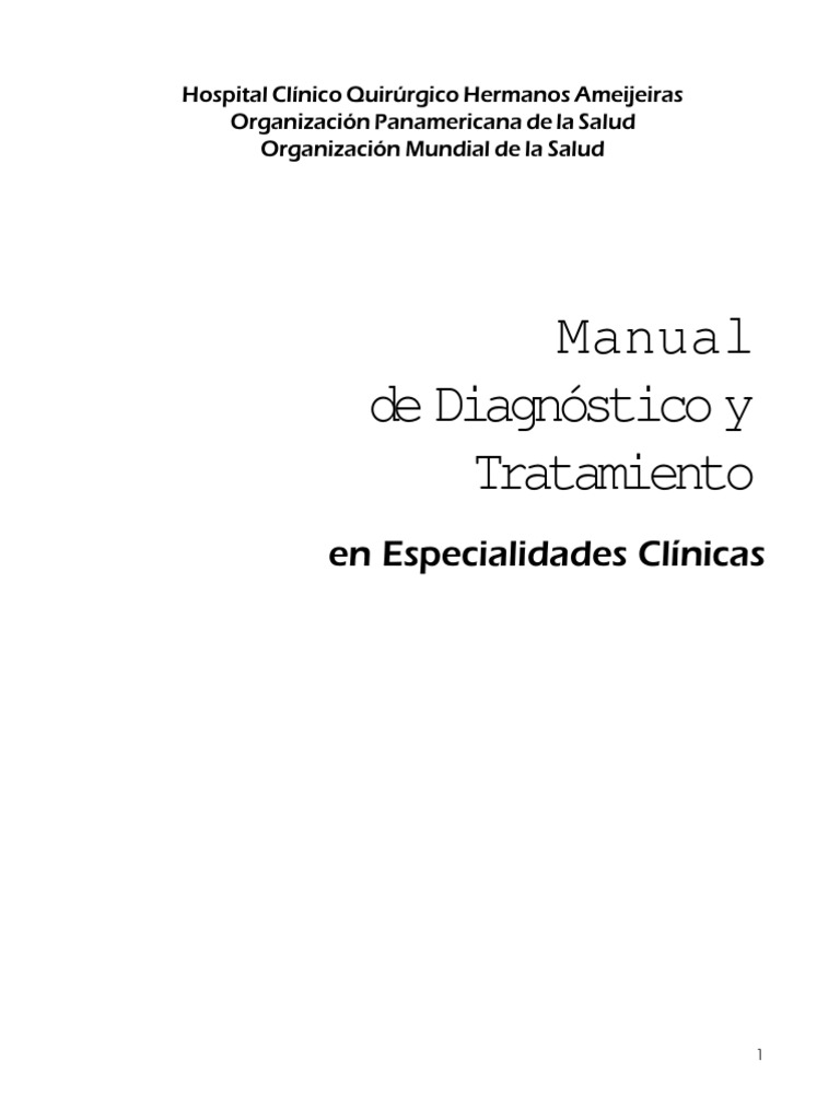 Manual de Diagnostico y Trtamiento en Especialidades Clinicas | PDF