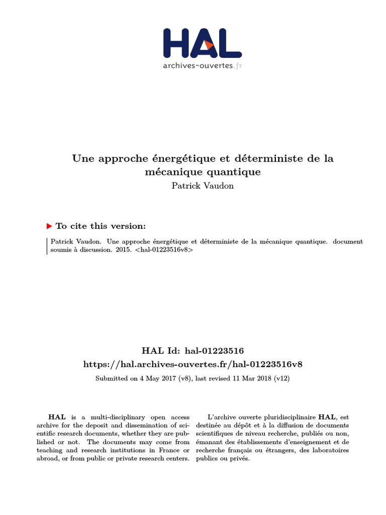 Quantique PDF | PDF | Mécanique quantique | Équation de Schrödinger