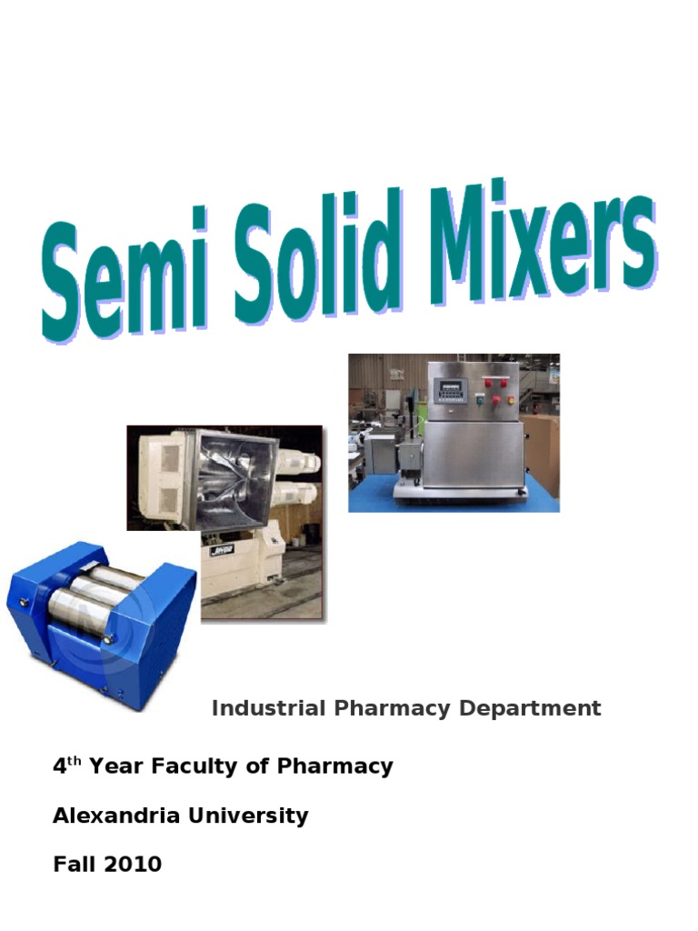 Industrial Semi-Solid Mixers | PDF | Chemical Engineering | Chemistry