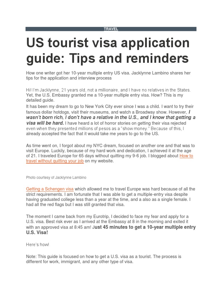 How To Get US Visa TRAVEL | PDF | Travel Visa | Passport