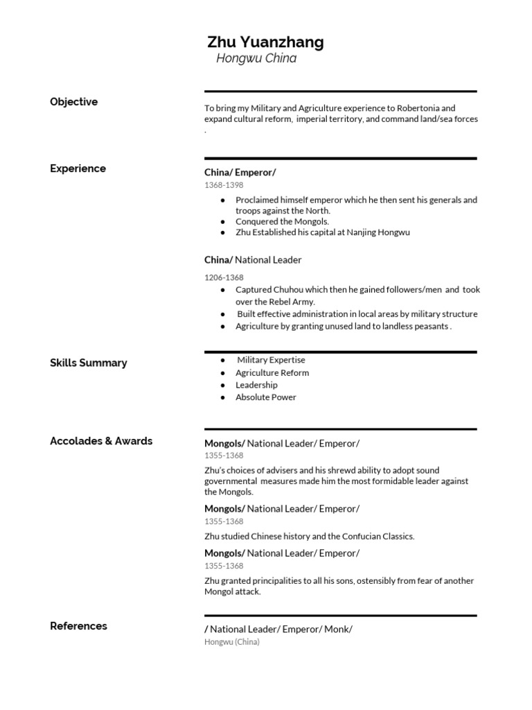 Team21 Absolute Monarch Resume Template | PDF | Politics