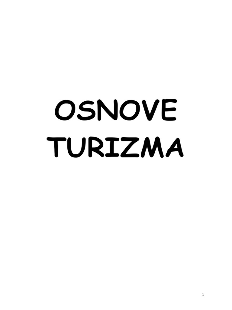 Osnove Turizma - Skripta Cijela | PDF