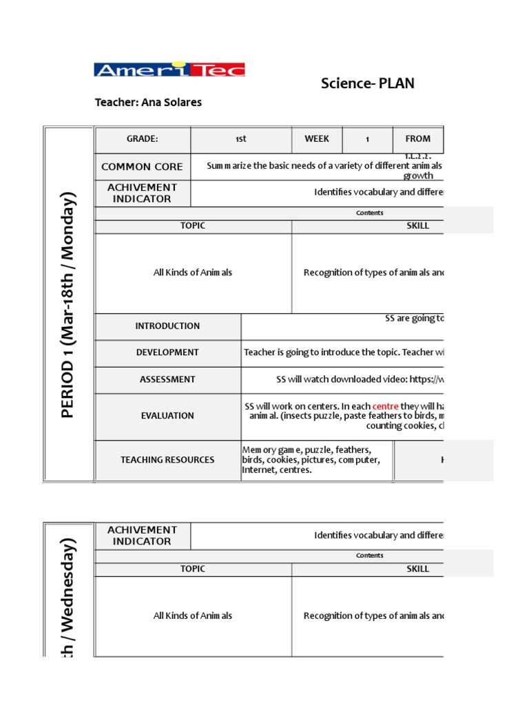 Science-PLAN: Teacher: Ana Solares | PDF | Sentence (Linguistics ...