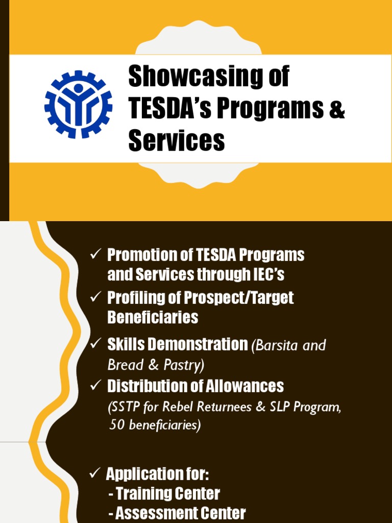 Showcasing of TESDA's Programs & Services | PDF | Economies | Business