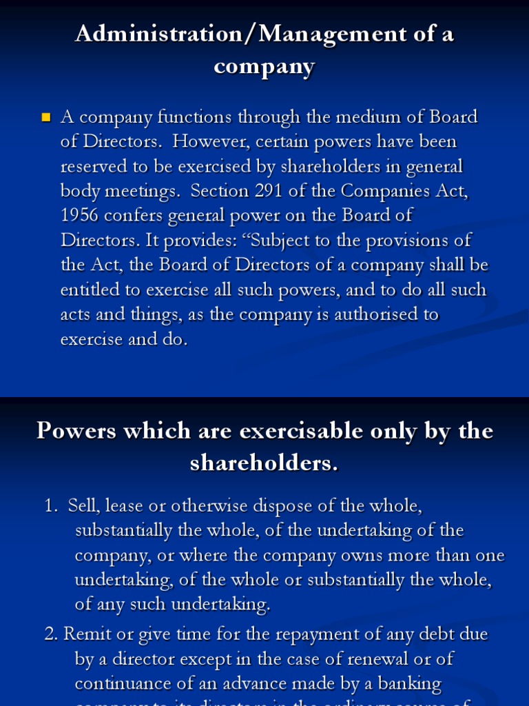 Management of Company | Download Free PDF | Board Of Directors | Legal ...