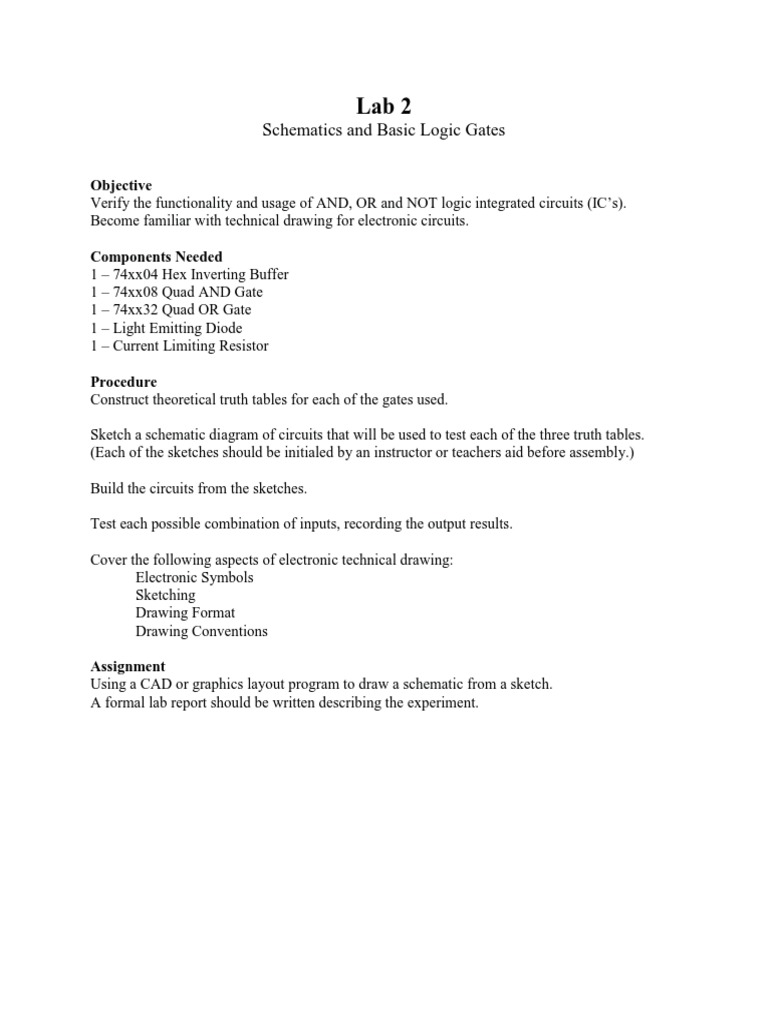 Digital Lab2 SchematicsandBasicLogicGates | PDF