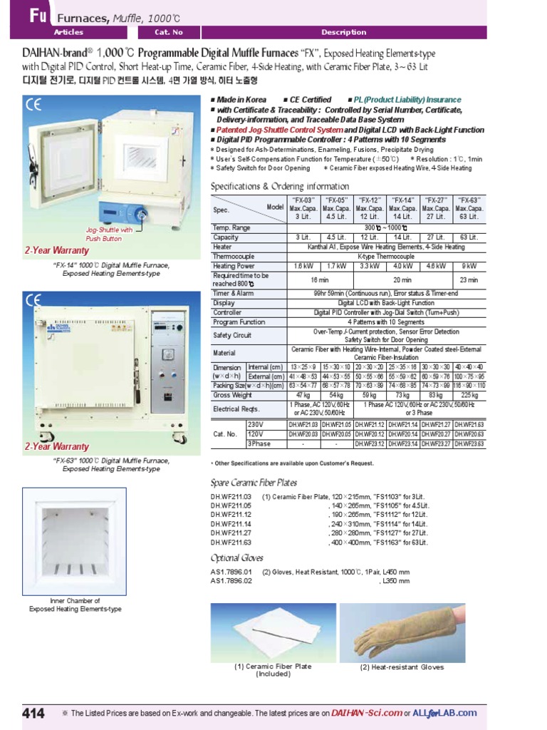 DAIHAN-brand 1,000ƣ Programmable Digital Muffle Furnaces ,: 4-Side ...