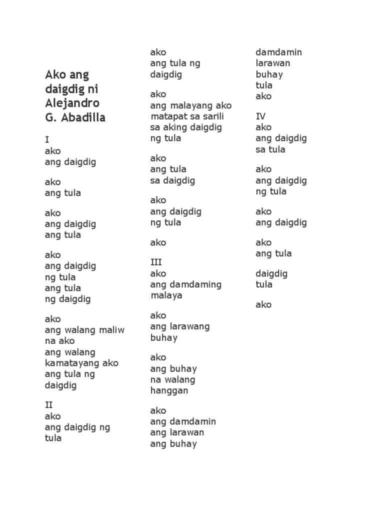 Ako Ang Daigdig Ni Alejandro G | PDF