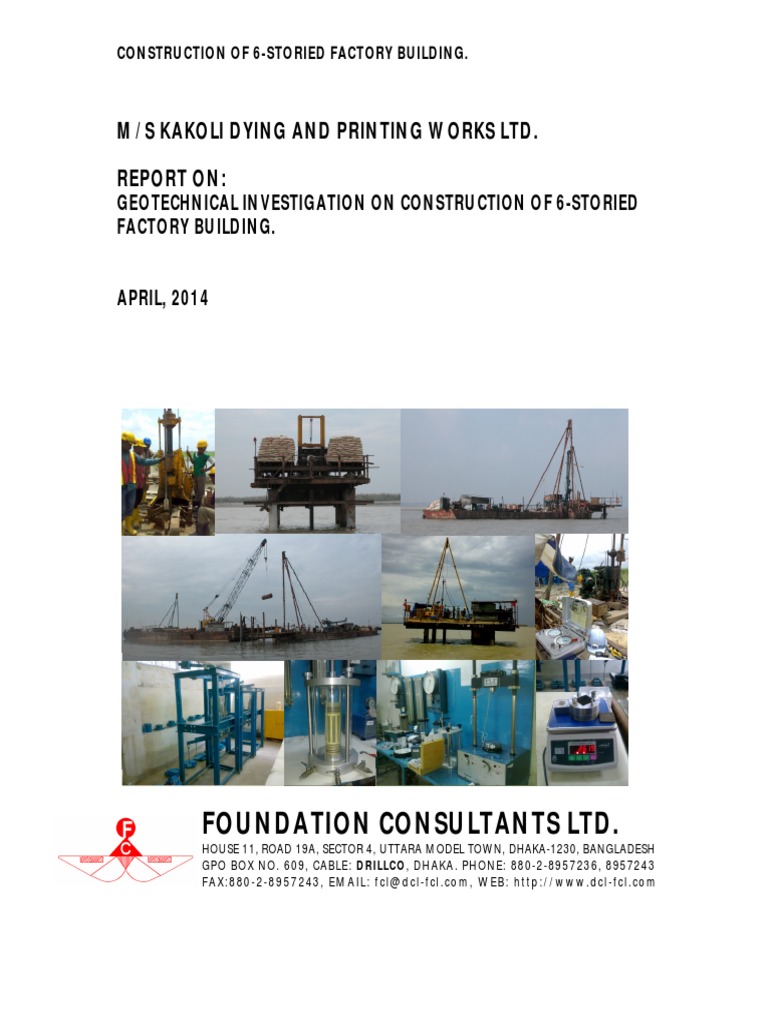 Foundation Consultants LTD.: M/S Kakoli Dying and Printing Works Ltd. Report On | PDF | Deep ...